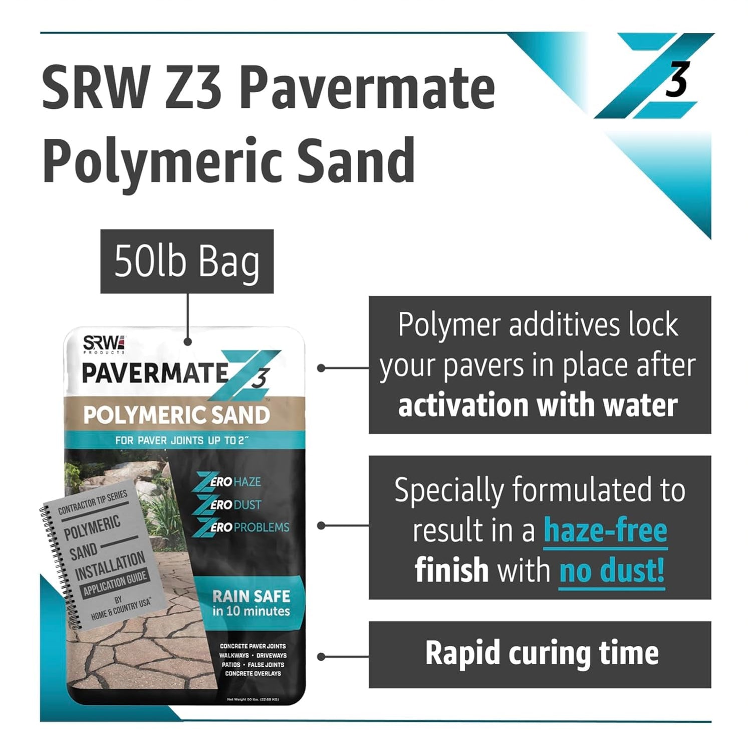 SRW Products Z3 Pavermate Polymeric Sand, 50-Pound Bag Paver Sand ...